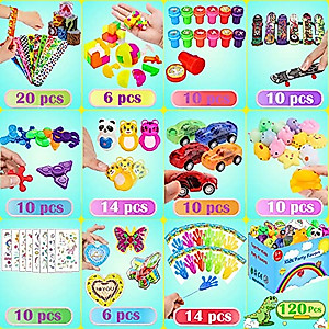 Dilycery 120 Pcs Party Favors Toy for Kids, Treasure Box Toys Carnival Prizes for Classroom School Rewards, Christmas Stocking Stuffers, Goodie Bag Stuffers Pinata Fillers Bulk Toys for Boys Girls