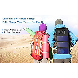 60W Foldable Solar Panel Charger, USB PC/QC3.0 5V-18V 3.3A DC Fast Solar Charging Board for Emergency Charging and Outdoor Camping. Use for Power Station Generator Laptop Tablet GPS iPad Camera etc