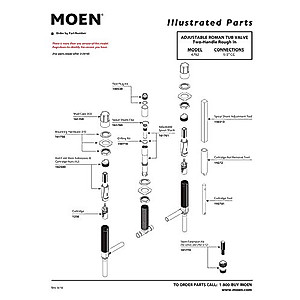 Moen 4792 M-PACT Valve Two Handle 3-Hole Roman Tub Valve Adjustable 1/2-Inch CC Connection, N/A