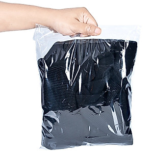 Poly Bags with Suffocation Warning 9x12", 11x14", 14x20" - Large Combo Pack of 300 (100 each size) - Clear Poly Bags by Retail Supply Co - Extra Strong Seal