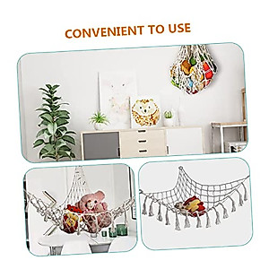 Veemoon Triangular Net Bag Decor Stuffed Sloth Plush Nursery Holder Net Corner Hammock Organizer Dirty Clothes Storage Hammock Wall Hanging Net Display Net