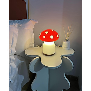 Mushroom Lamp Night Light Glass Lamps for Bedrooms Vintage Retro Funky Cool Small Cute Lamp Bedside Bed Side Table Nightstand 70s Mid Century Modern Aesthetic Gift for Girls Room Decor Dimmable