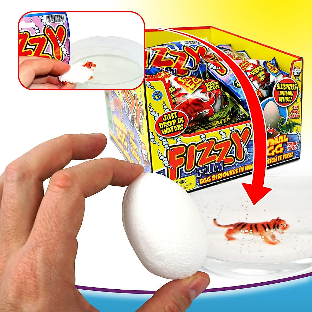 JA-RU Fizzy Egg Surprise Toys (12 Eggs) w/Surprise Mystery Dinosaur & Sea Animal Toy. Like Kids Bath Bombs. Fun Shower & Bath Toys for Boys & Girls. Bathbombs Easter Egg Basket Toy. 5505-12p