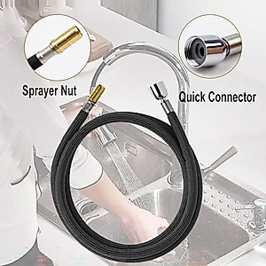 K-1219935-BC Replacemnet Hose Kit for Kohler Pull-Down Kitchen Faucet 67 inches Bright Chrome Finish Compatible with Kohler Pull-Out Kitchen Faucet Hose Replacemnet Part K-1304674-BC