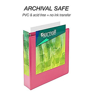 Samsill Plant Based Durable 2 Inch 3 Ring Binders, Made in The USA, Fashion Clear View Binders, Up to 25% Plant Based Plastic, Assorted 4 Pack (MP48669)