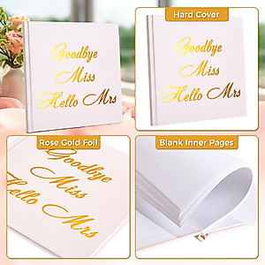 Naler Guest Book Wedding Guest Book Photo Album Hard Cover Book with Rose Gold Foil for Wedding Favors Bridal Shower Games Bachelorette Party Supplies (Pink)
