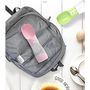 madeking Dog Water Bottle Portable Pet Water Bottle Leak Proof Dog Water Dispenser and Food, Lightweight Dog Travel Water Bottle Bowl for Walking and Trave (Pink)