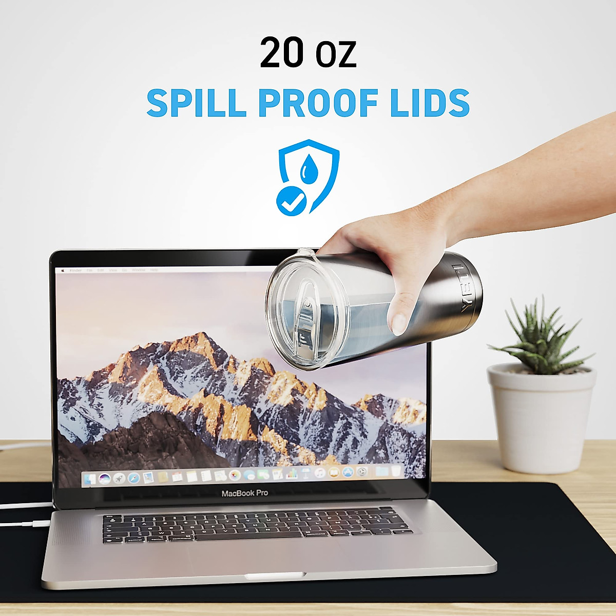 20/10 OZ - 2 Replacement Lids for Yeti Tumblers like Yeti Lids - 3.3 Inch Diameter - Spill Proof Lids for Yeti Tumblers - Tumbler Lid for Yeti Tumbler 20/10 oz, Tumbler Lids 20 & 10 oz Replacement Lid