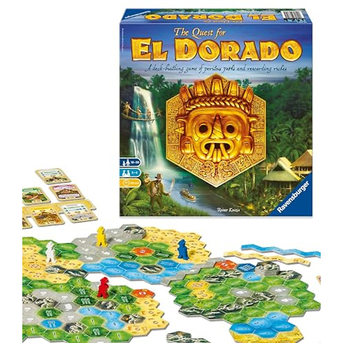 Ravensburger The Quest for El Dorado: Golden Temples Adventure Family Game - Engaging Brain Teaser | Ideal for Ages 10 & Up | High Replay Value | Game of The Year 2017 Finalist