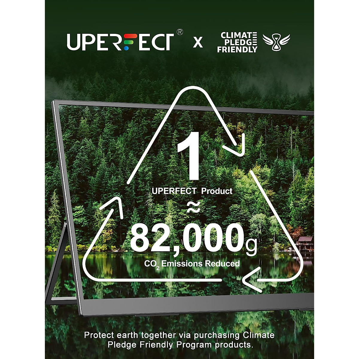 UPERFECT Portable Monitor 18.5 inch 120HZ 100% sRGB 1080P with VESA & Stand 180° Adjustable Ultra-Slim & Lightweight Frameless FHD FreeSync IPS HDR Gaming Display, Travel Second Monitor for Laptop