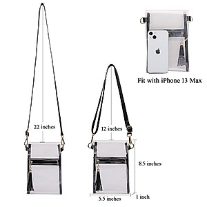 LZXYBIN Clear Purse Stadium Approved, Small Cute Clear Gameday Handbags See Through Purse Transparent Crossbody Bag for Women (Clear)