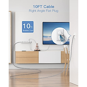 10Ft Extension Cord and 1800J Surge Protector with USB Bundle