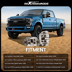 maXpeedingrods 4pcs Chrome Wheel Center Hub Caps 8 Lug for Ford F250 F350 Super Duty 1999 2000 2001 2002 2003 2004 2005 for Ford Excursion 2000-2005, 8.4 inch Cap for 16"& 18" Wheel Pickup 2-Door 5.4L