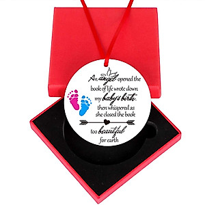 FaCraft Baby Christmas in Heaven Ornament,3" Memorial Ornaments for Loss of Loved One Kids,Footprint Baby's Angel Birth Christmas in Heaven,in Loving Memory of Baby Angel Ornament