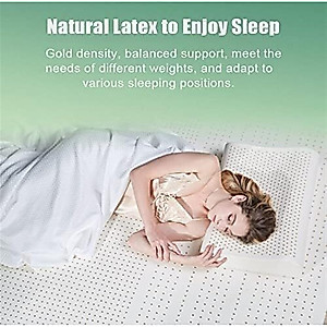 BMPAALN Natural Latex Topper,Organic Latex Mattress Topper White Latex Foam Mattress Topper | Best for Orthopedic Support | Ergonomic and Environmentally Friendly King(4in,135x190cm(53x75in))