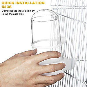POPETPOP Automatic Bird Waterer Food Feeder - 2 Pcs Automatic Bird Water Bottle Drinker Container Food Dispenser Hanging in Birds Cage for Parrots Budgie Cockatiel Bird Lovers