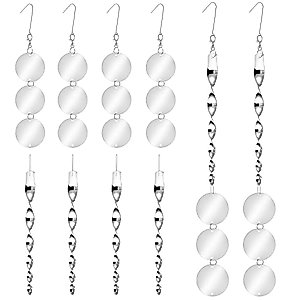 Upgraded Bird Scare Devices Set 54 Pcs Reflective Discs 18pcs Bird Scare Rods Double Sided Bird Reflectors Outdoor for Keep Birds Away Woodpeckers Pigeons from Your House Garden Boat