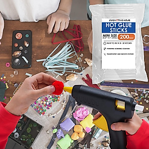 Innovative Haus Mini Hot Glue Sticks (200 Pack) - Perfect Fit for Mini Glue Guns, 4" x 0.27" - Craft, Bond, Create on Wood, Metal, Glass & More - Transparent, Strong & Quick-Drying