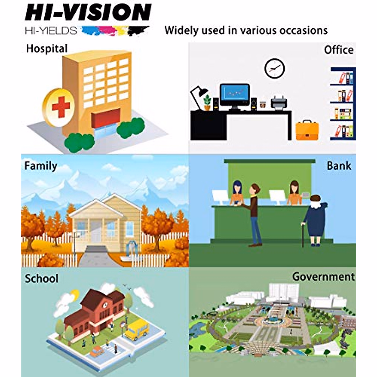HI-Vision® Compatible LC-103 LC103 XL High Yield Yellow Ink Cartridge Replacement for DCP-J152W, MFC-J245,J285DW,J450DW,J470DW,J475DW,J650DW,J870DW,J875DW Printer 3 pks