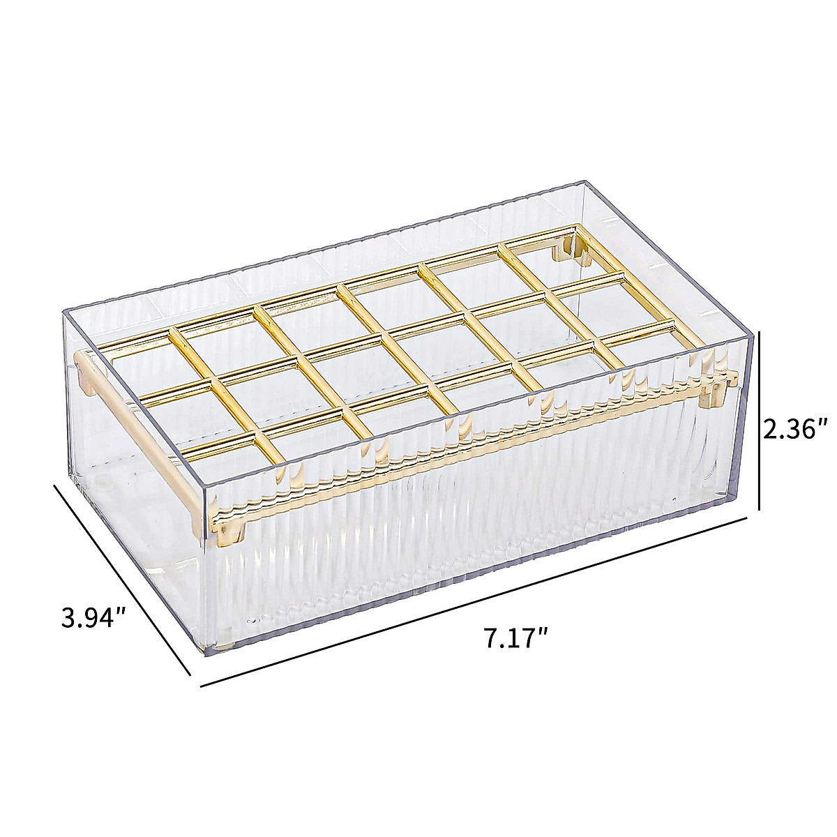 FABROK 18 Slot Lipstick Holder for Vanity, Plastic Lipstick Organizer with Removable Partition, Clear Lipgloss and Lipsticks Stand for Women Girls, Cosmetic Display Organizer for Drawer Bathroom