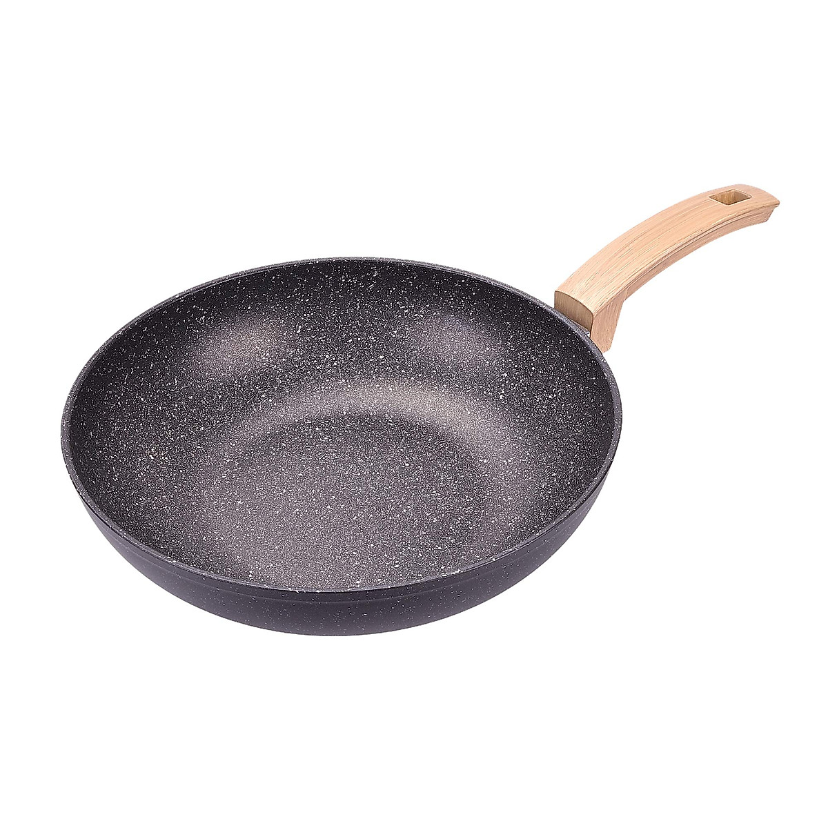 Alluflon Etnea Wood Edition Set of 3 Frying Pans, Aluminium, Black, 20 cm, 24 cm, 28 cm.