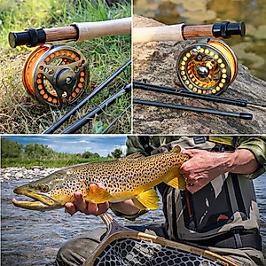 Fly Fishing Reel Large Arbor 2+1 BB with CNC-machined Aluminum Alloy Body and Spool in Fly Reel Sizes 5/6