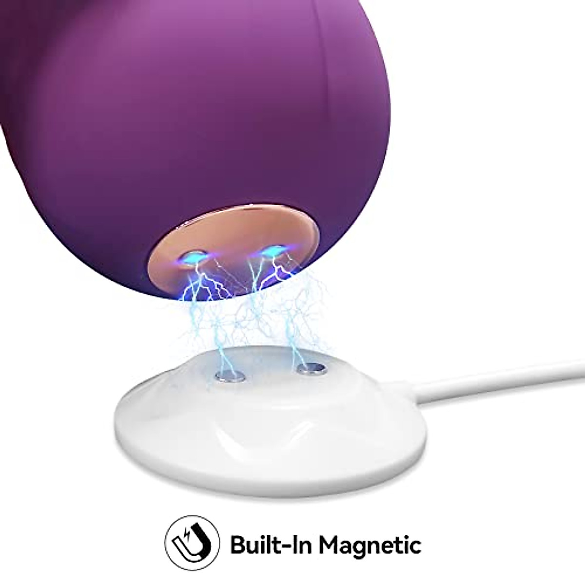 E ECSEM Charger Dock Compatible for Rose Toy Portable Magnetic Replacement Charging Stand Adapter with USB Charging Cable Cord for Rose Massagers,White