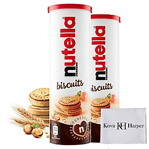 Nutella Biscuits - Delicious Nutella Cookies With Hazelnut Spread Filling In A Crush-Free Tube, Nutella Snacks 12 Biscuits,166g 2 pack (In Kova Harper Packaging)