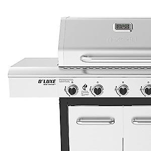 Nexgrill Deluxe 5-Burner Propane Barbecue Gas Grill with Side Table and Ceramic Searing Side Burner, 771 sq. in., 75000 BTUs, Black, Outdoor Cooking, Patio, Barbecue Grill, 720-1046A