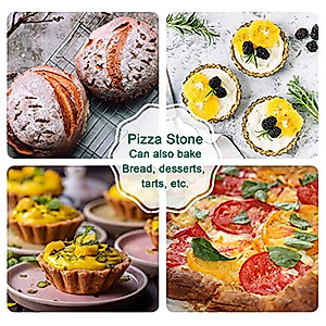 GGC 14 inch Pizza Stone for Ovens, Baking Stone for Grill and BBQ to Cook Perfect Crispy Crust Pizza, Bread and Cookies at Home, Garden and Outdoor, Distributes Heat Evenly Round Pizza Baking Stones