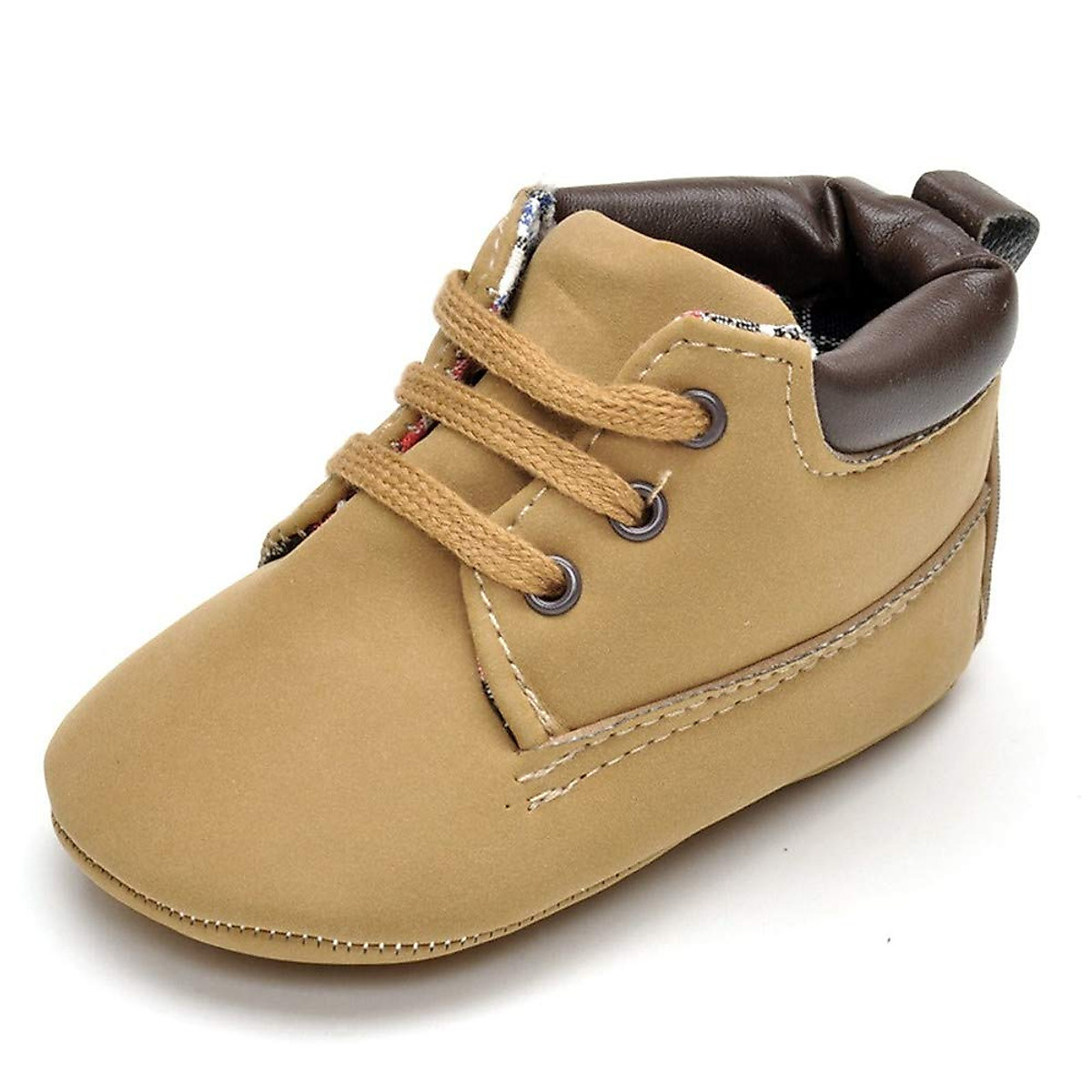 Enteer Infant Boys High-top Sneaker Brown Baby Shoes US 3