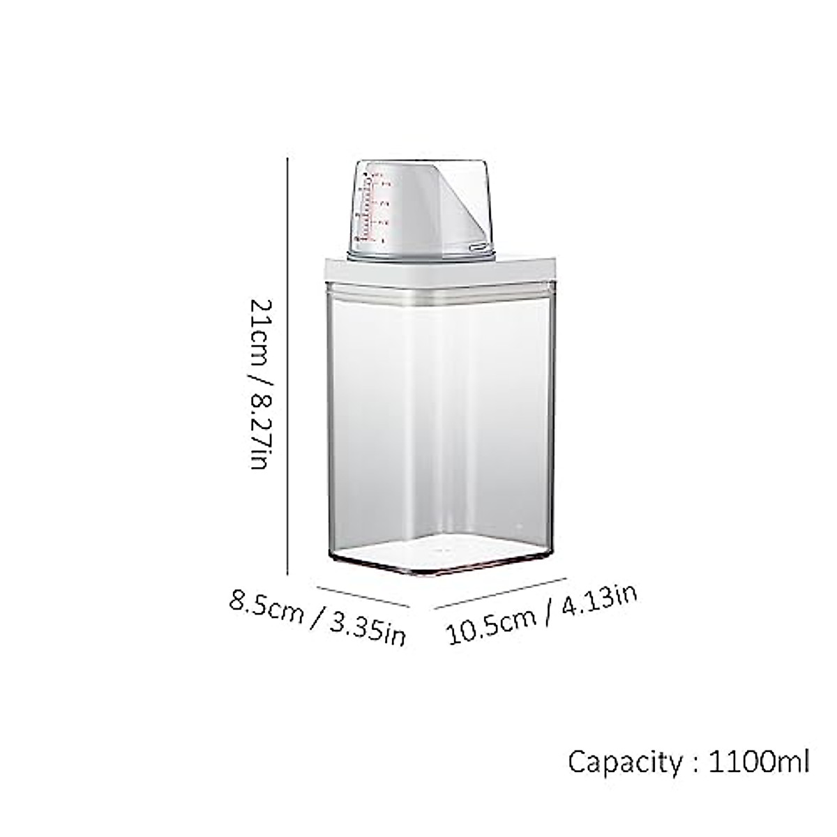 Laundry Powder Bin, Household Washing Powder Storage Container, Laundry Detergent Powder Storage Box,With Measuring Cup Rice Storage Bottle Laundry Powder Box （1100ml）