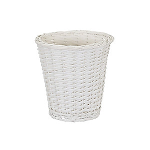 Household Essentials White Small Willow Wicker Waste Basket