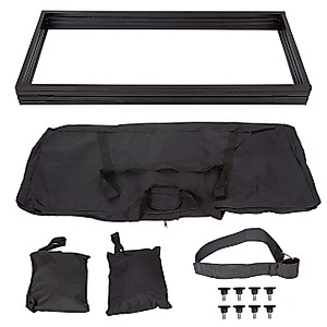 ECOTRIC Portable DJ Facade Booth Foldable Cover Screen with White/Black Facade+Cloth Frame Booth Steel +Travel Bag Case Projector Display Scrim Panel with Folding