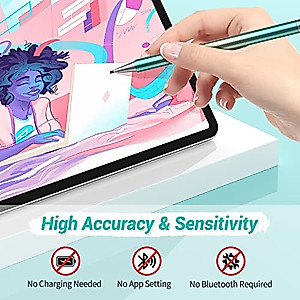 Stylus Pens for Touch Screens, High Precision Disk Stylus Pen for iPad with 2 Replaceable Tips Compatible with iPad/iPhone/Android/Tablet and All Universal Touch Screen Devices
