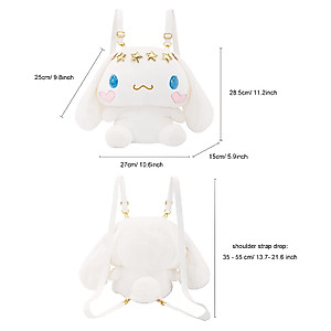 Roffatide Anime Cartoon Cute Cinnamoroll Dog Plush Doll Backpack Kawaii Lolita JK Girls Bag Birthday Gifts White