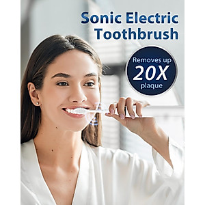 ORAL MASTER Kids Electric Toothbrush with Sonic Motor, 5 Cleaning Modes, Smart Timer, Rechargeable Wireless Charging, Soft Bristle Replacement Brush Heads for Ages 3 and Up