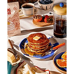 LONG TABLE Popcorn Pancake and Waffle Mix | Shark Tank's Favorite | High Protein, Fiber-Rich, Heirloom Grains | 4-Pack"