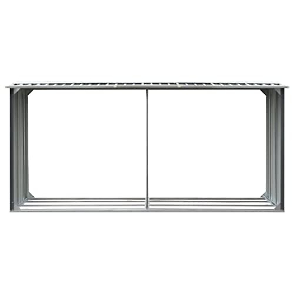 vidaXL Log Storage Shed, Log Holder with Roof, Log Storage Shed, Firewood Rack for Backyard Garden Patio Porch, Anthracite Galvanized Steel 129.9"