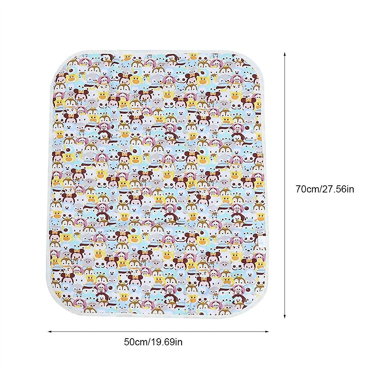 Portable Travel Changing Mat Waterproof Breathable Baby Thicken Cotton Urine Pad Infant Diaper Changing Pad for Boys Girls Newborn (Animals)