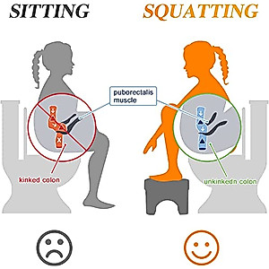 Squatting Toilet Stool, 7 Inch Potty Bathroom Poop Stool for Adults and Children, White