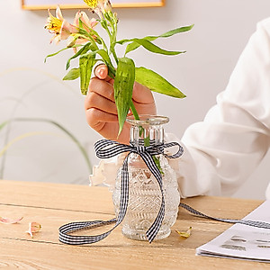 VGOODALL Black Gingham Ribbon, 3/8" x 50Yd Buffalo Checkered Ribbons Black and White Plaid Thin Crafts Ribbon for Decorations Gift Wrapping Picnic Hair Accessories