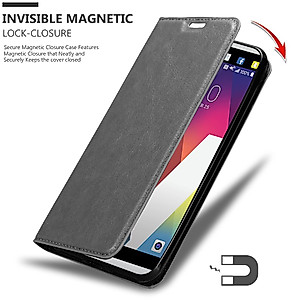 Cadorabo Book Case Compatible with LG V20 in Titanium Grey - with Magnetic Closure, Stand Function and Card Slot - Wallet Etui Cover Pouch PU Leather Flip