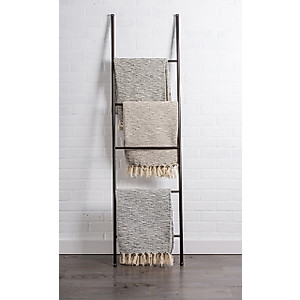 DII Rustic Farmhouse Throw Blanket with Decorative Tassels, Use for Chair, Couch, Bed, Picnic, Camping, Beach, & Just Staying Cozy at Home (50 x 60), Variegated Brown