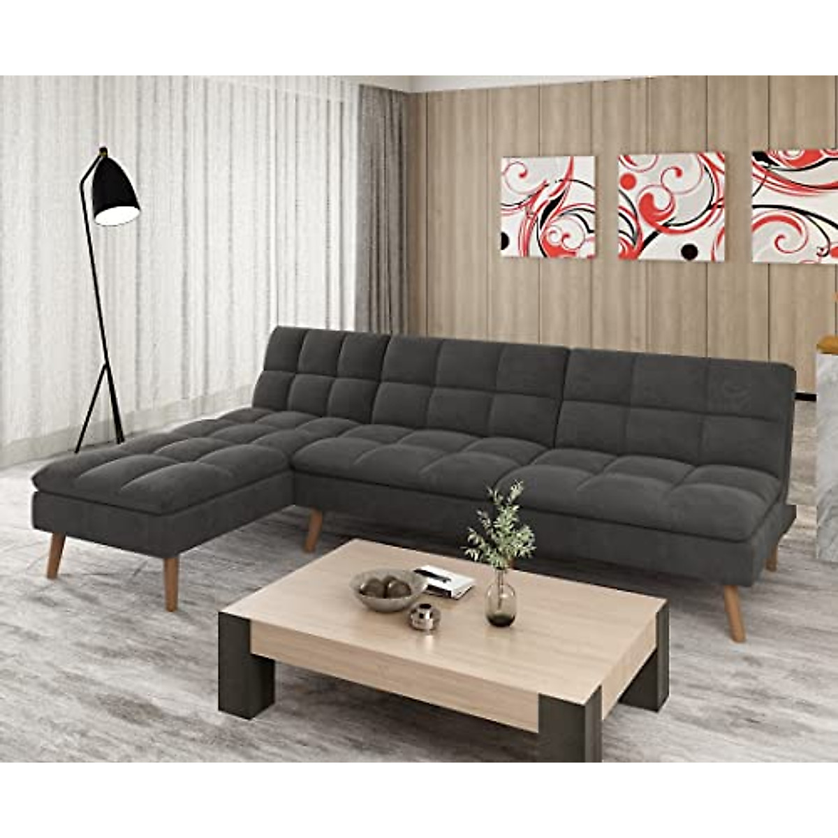 Gold Sparrow Bovey Convertible Sofa Bed Sectional