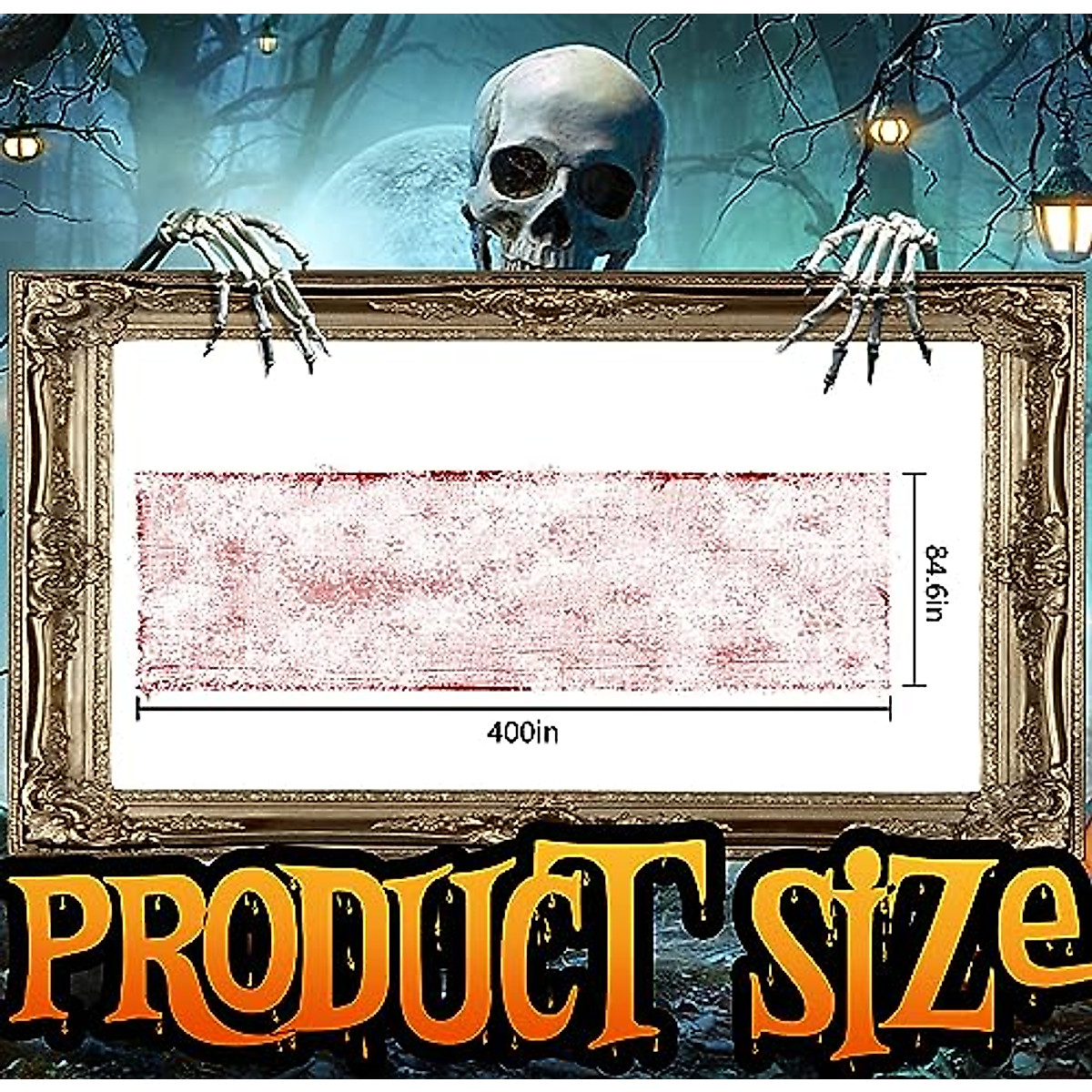 400" x 85" Halloween Creepy Cloth - Large Size Halloween Spooky Fabric Cloth - Scary Gauze Blood Creepy Cloth for Haunted House Halloween Party Yard Wall Doorway Outdoors Decoration (red)