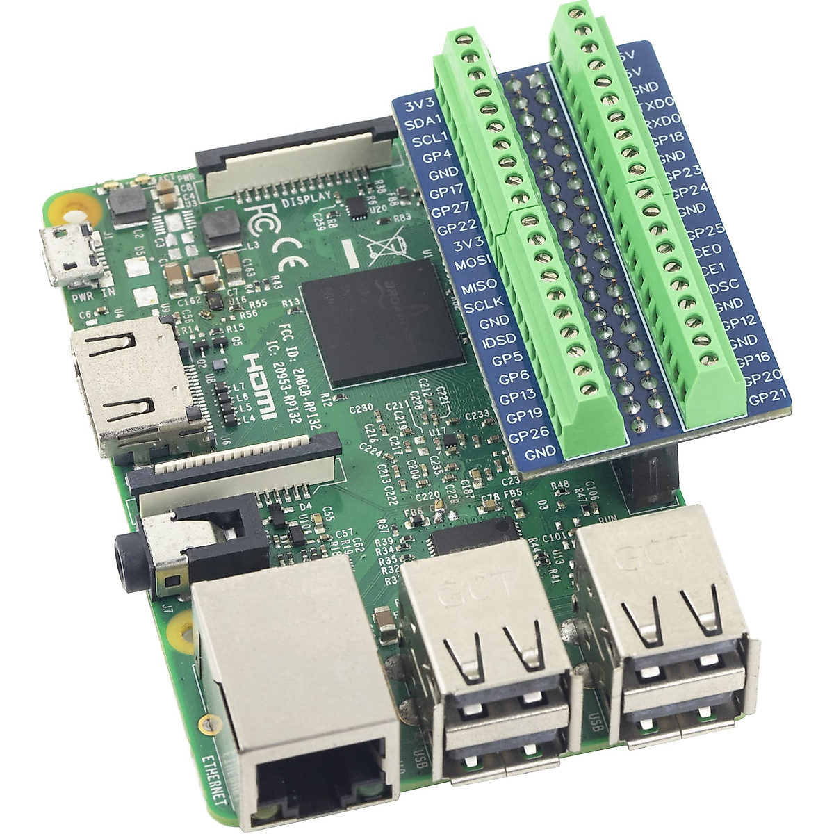 for RPi Pi IO GPIO Terminal Blocks Breakout Board 40Pin 2.54mm / 0.1" Mini Terminal Expansion Board for Raspberry Pi 5 4B 3B+ 3B 2B Zero Zero W