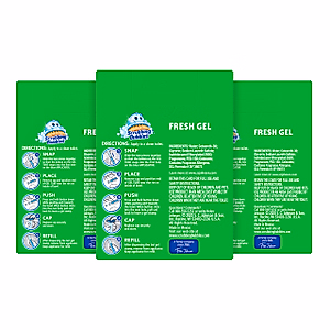 Scrubbing Bubbles Fresh Gel Toilet Cleaning Stamp Refill, Rainshower, 12 Gel Stamps, Pack of 3 (36 Stamps Total)