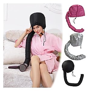 CIZGIM Portable Soft Hair Dryer Cap, Black, Polyester