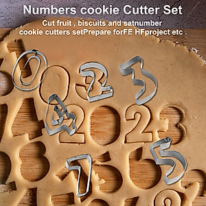 Prasacco 9 Pieces Number Cookie Cutters, 3 Inch Stainless Steel Number Shapes Cookie Cutters DIY Biscuits Sugar Fondant Cake Decorating Tools for Kitchen Baking Halloween Christmas Easter Party